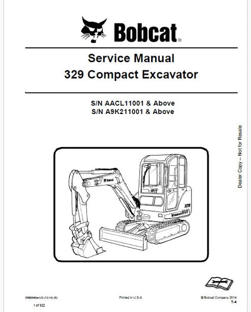 Bobcat 329 Compact Excavator Pdf Repair and Service Manual
