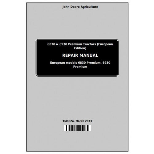 John Deere 6830 and 6930 Premium Tractor Pdf Technical Repair Manual T ...